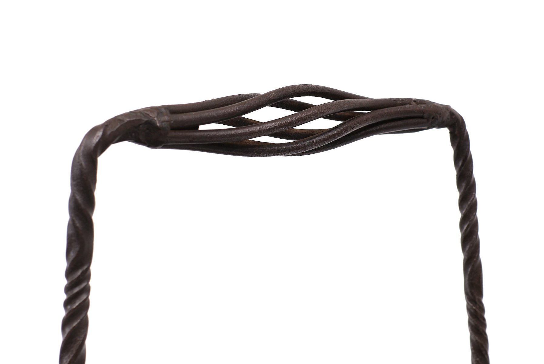 Vintage Wrought Iron and Wood Block Holder, 1950s for sale at Pamono