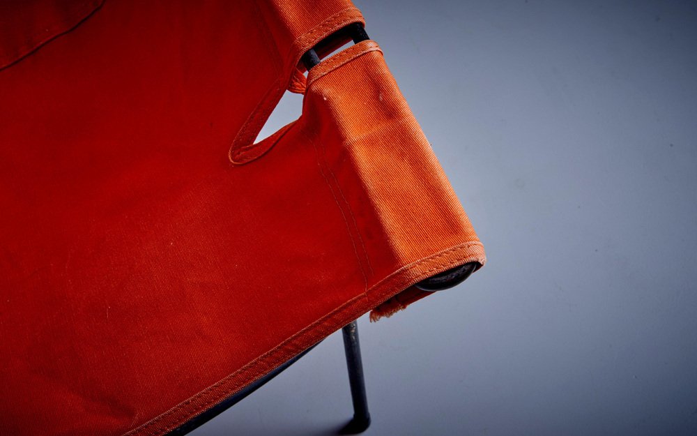 Lounge Chairs in Orange Canvas attributed to Jerry Johnson, Usa, 1950s ...