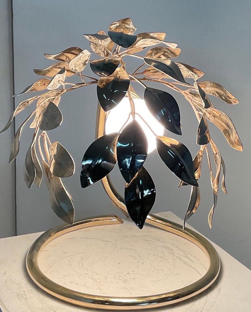 Messing Lampe im Stil von Tommaso Barbi, 1970er bei Pamono kaufen