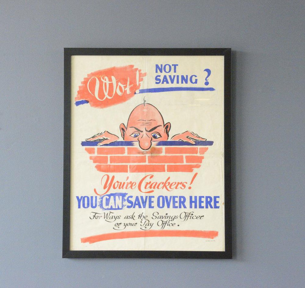Mr Chad WWII National Savings Poster, 1940s for sale at Pamono