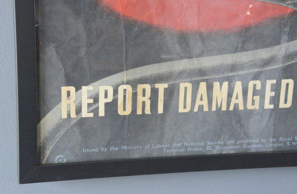 WW2 Factory Safety Poster, 1940s for sale at Pamono