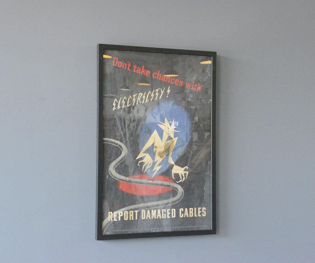 WW2 Factory Safety Poster, 1940s for sale at Pamono