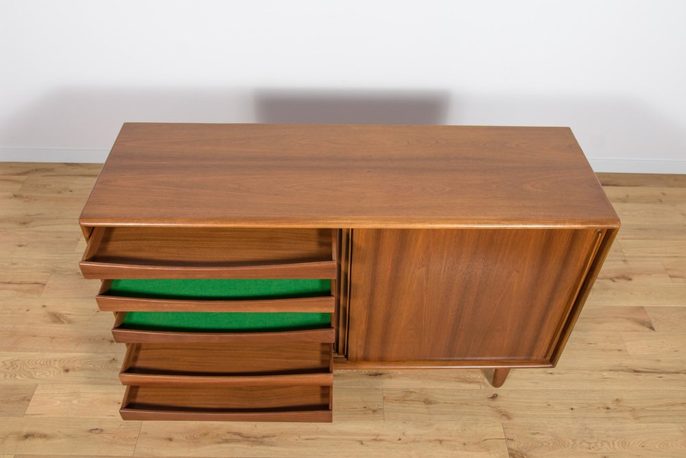 Small Mid-Century Danish Walnut Sideboard, 1960s for sale at Pamono