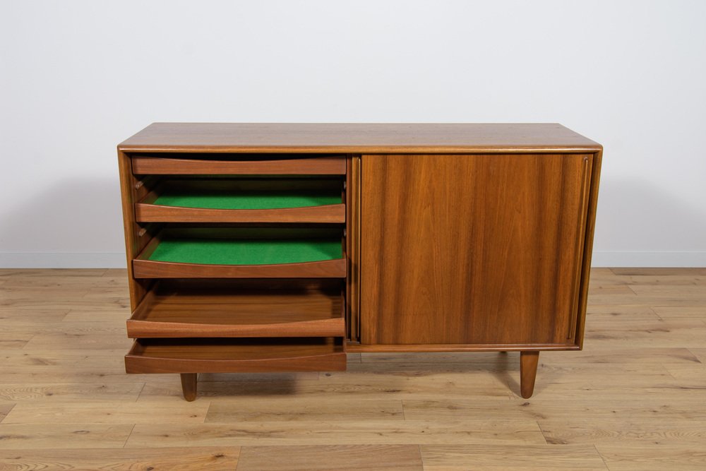 Small Mid-Century Danish Walnut Sideboard, 1960s for sale at Pamono