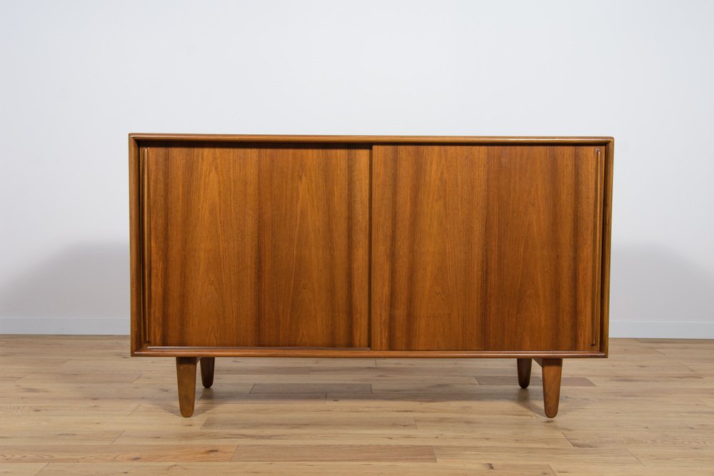 Small Mid-Century Danish Walnut Sideboard, 1960s for sale at Pamono