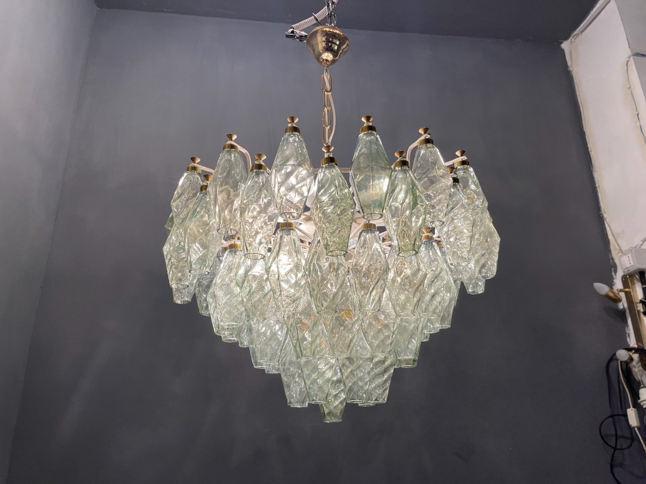 Murano Glass Polygon Chandelier, 1980s for sale at Pamono