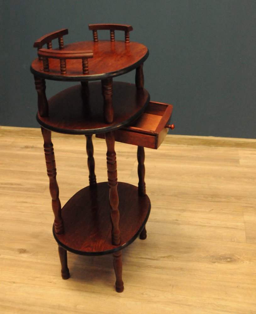 Vintage Mahogany Table with Drawer, 1940s for sale at Pamono
