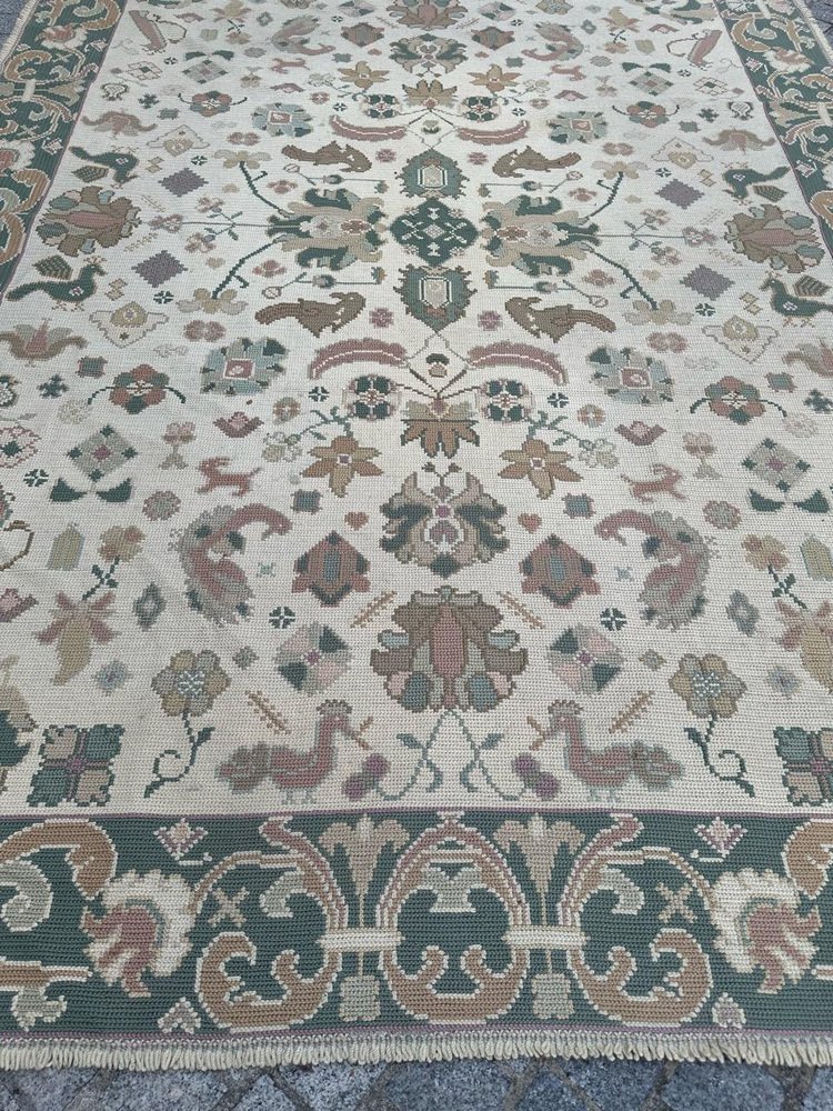 Mid-Century Portuguese Needlepoint Rug, 1940s for sale at Pamono