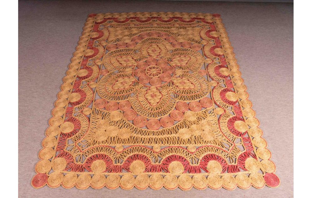 Rectangular Straw Rug for sale at Pamono