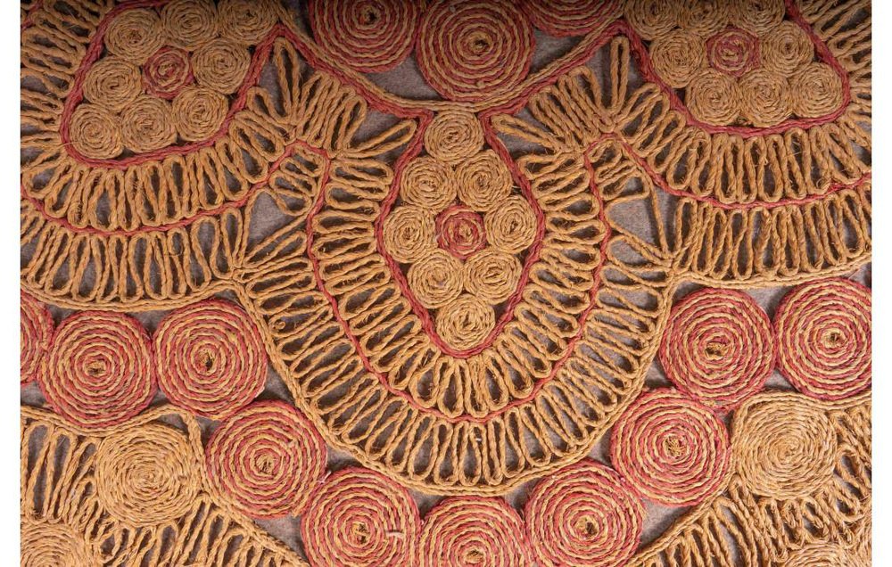 Rectangular Straw Rug for sale at Pamono