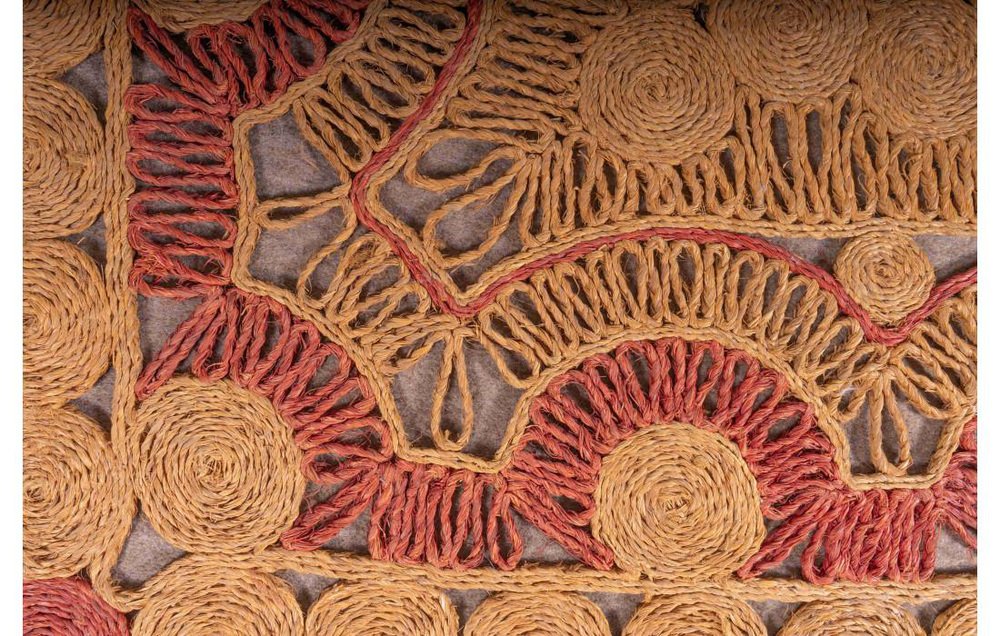 Rectangular Straw Rug for sale at Pamono