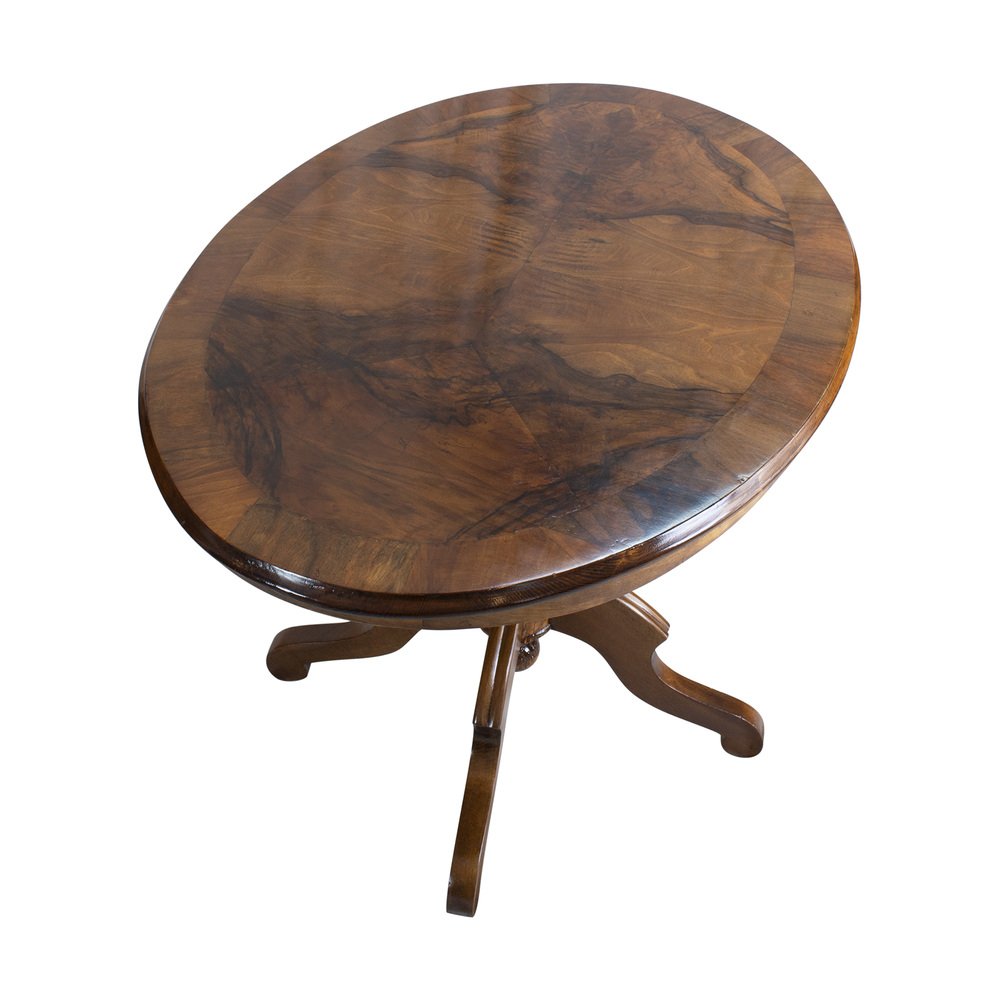 Antique Walnut Oval Table for sale at Pamono