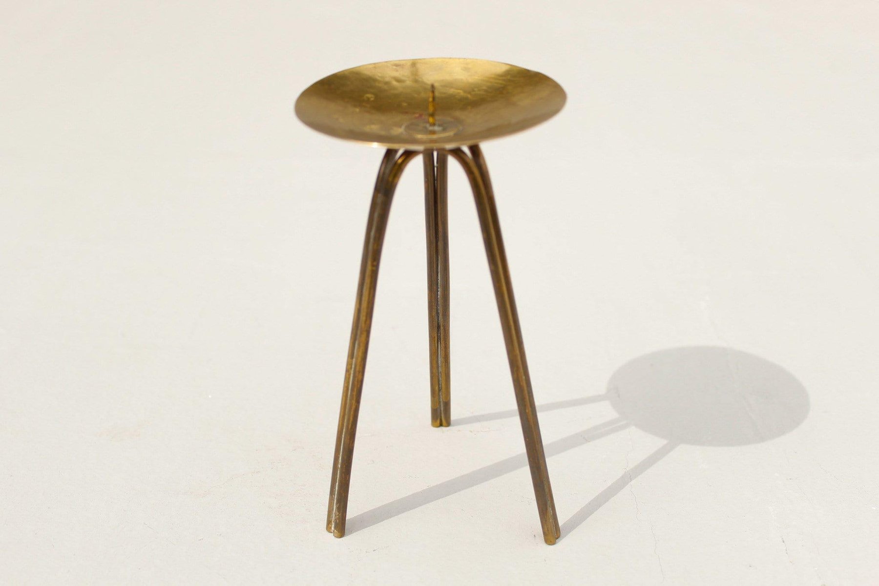 Bauhaus Metal Art Brass Candlestick, 1950s for sale at Pamono