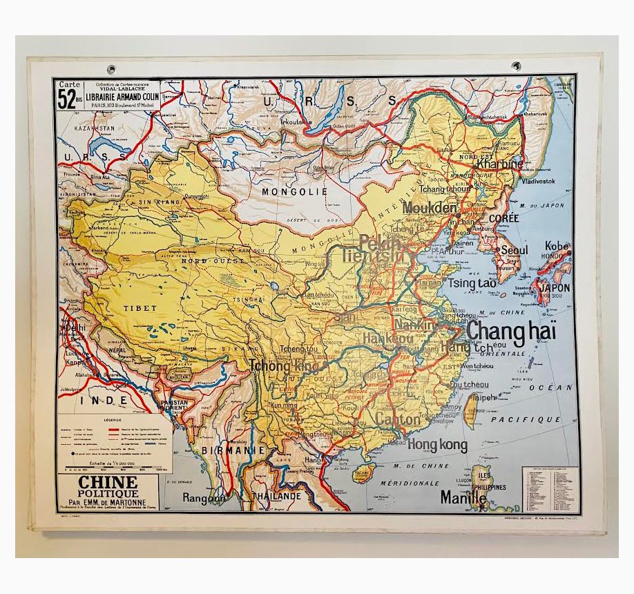 Map of China, 1960s for sale at Pamono