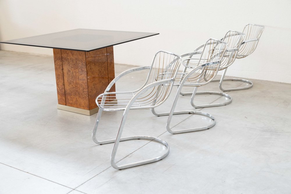 Dining Table & Chairs by Gastone Rinaldi for Rima, 1970, Set of 5 for ...