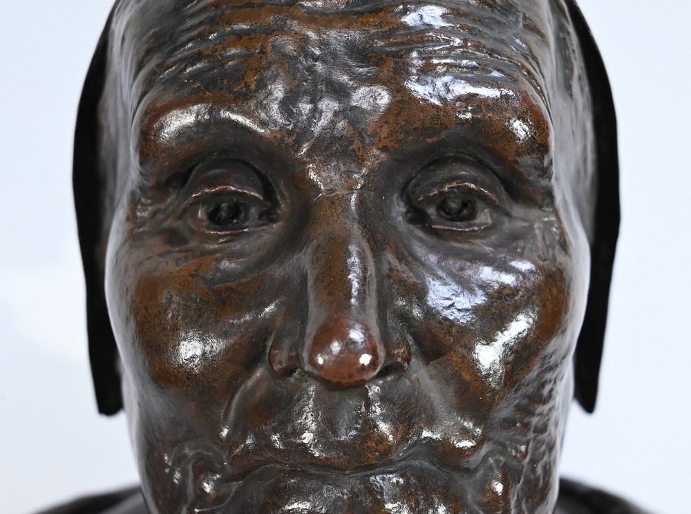 G.Demée, Large Bust of Breton, Late 1800s, Bronze for sale at Pamono