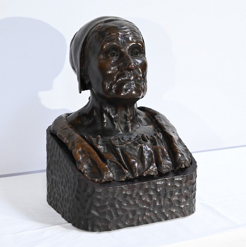 G.Demée, Large Bust of Breton, Late 1800s, Bronze for sale at Pamono