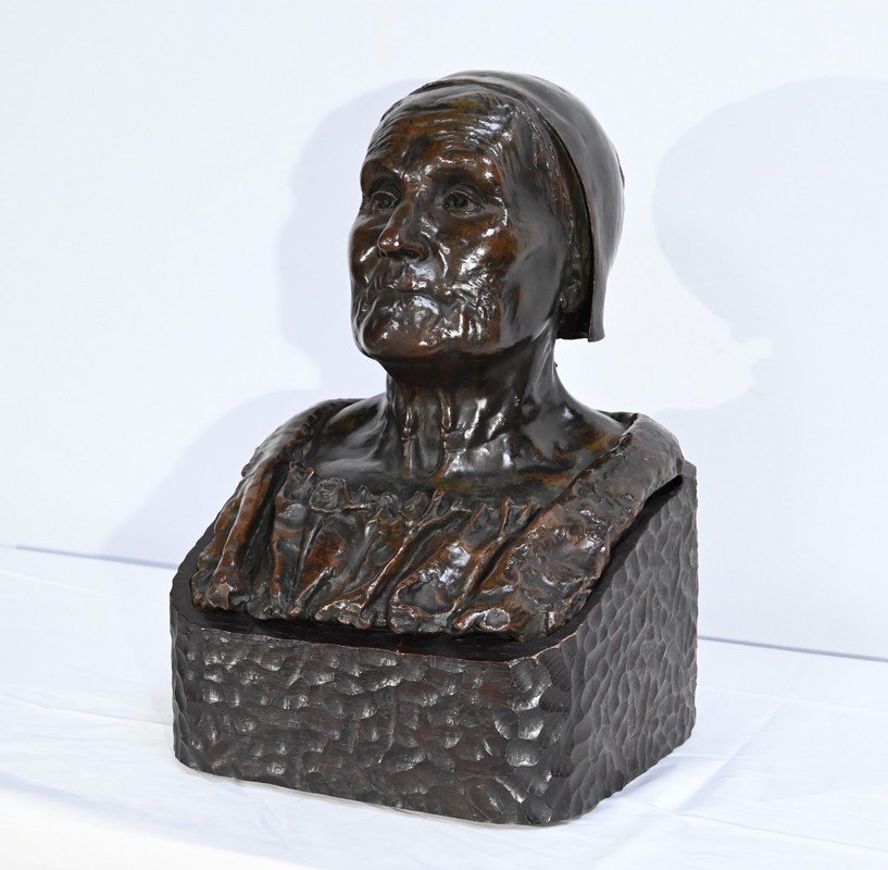 G.Demée, Large Bust of Breton, Late 1800s, Bronze for sale at Pamono