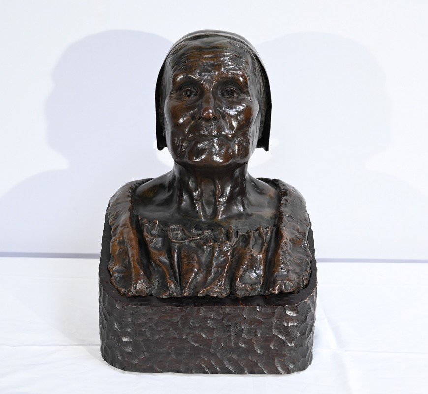 G.Demée, Large Bust of Breton, Late 1800s, Bronze for sale at Pamono