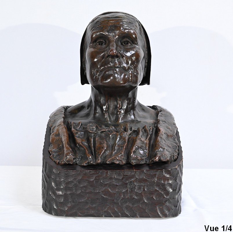 G.Demée, Large Bust of Breton, Late 1800s, Bronze for sale at Pamono