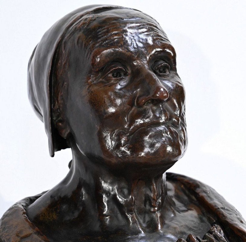 G.Demée, Large Bust of Breton, Late 1800s, Bronze for sale at Pamono