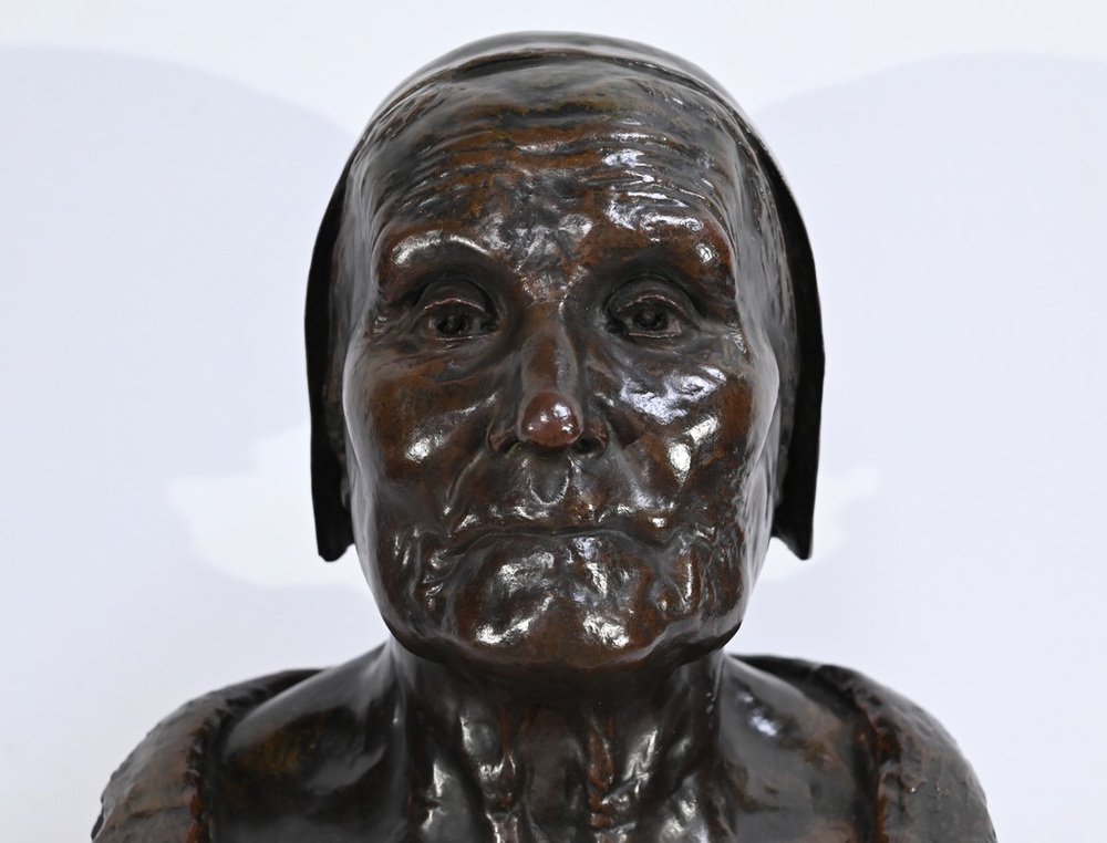 G.Demée, Large Bust of Breton, Late 1800s, Bronze for sale at Pamono