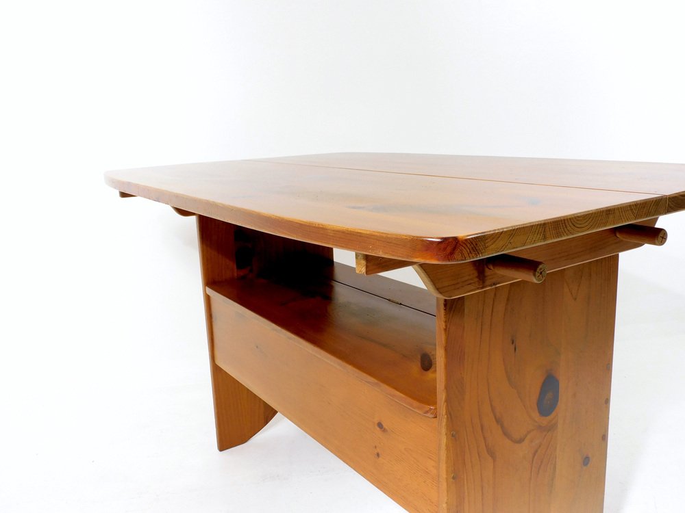 Vintage Scandinavian Larch Wood Table, 1960s for sale at Pamono