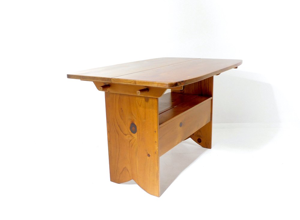 Vintage Scandinavian Larch Wood Table, 1960s for sale at Pamono