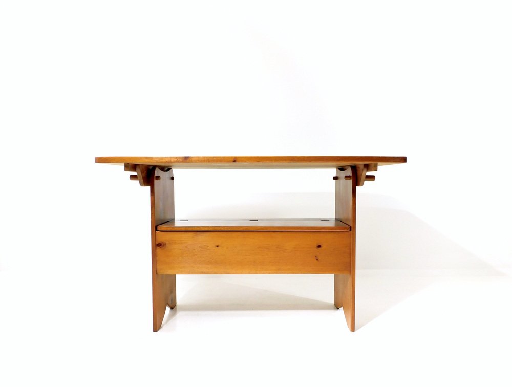 Vintage Scandinavian Larch Wood Table, 1960s for sale at Pamono