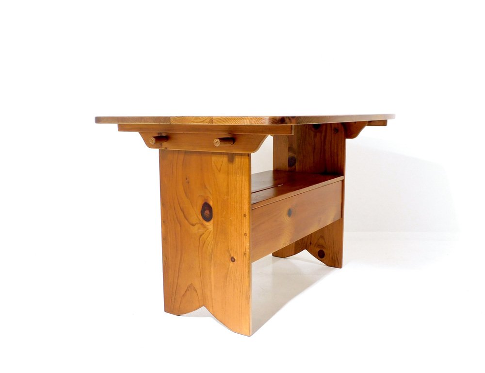 Vintage Scandinavian Larch Wood Table, 1960s for sale at Pamono
