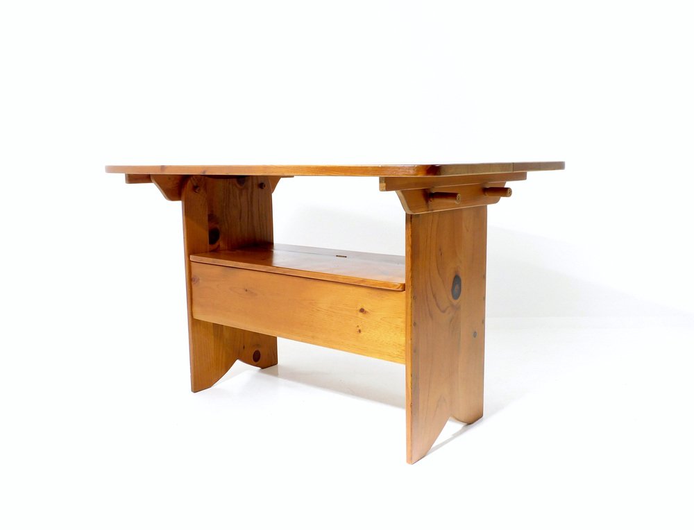 Vintage Scandinavian Larch Wood Table, 1960s for sale at Pamono