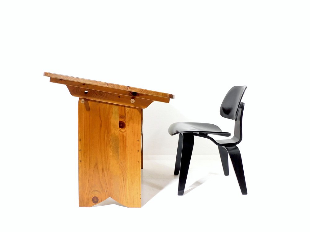 Vintage Scandinavian Larch Wood Table, 1960s for sale at Pamono