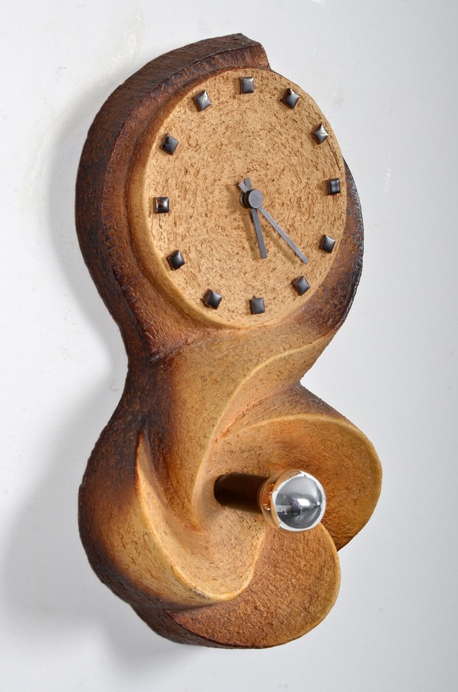 Space Age Ceramic Wall Lamp & Clock for sale at Pamono
