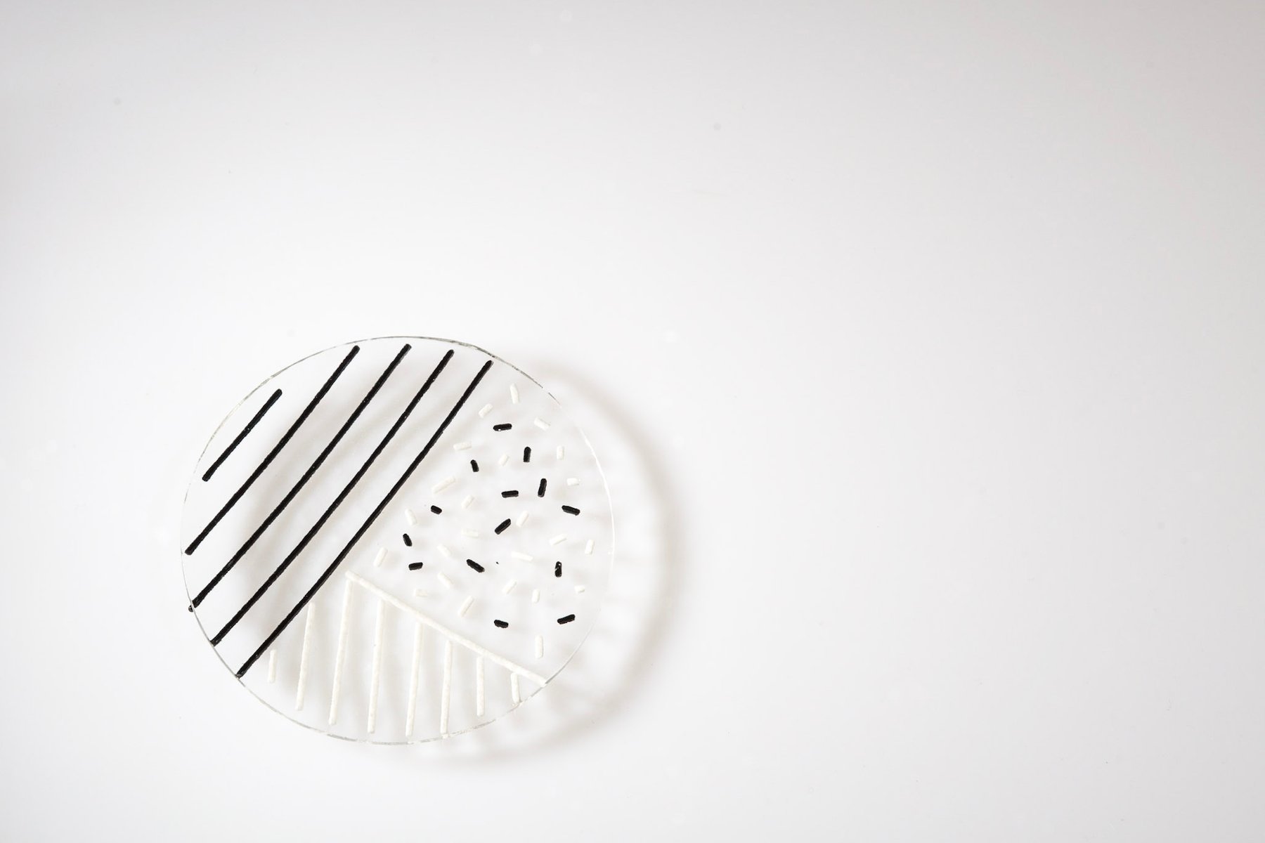 Bullseye Glass Plate by Hilla Shamia with Black Stripes & Spots Pattern ...
