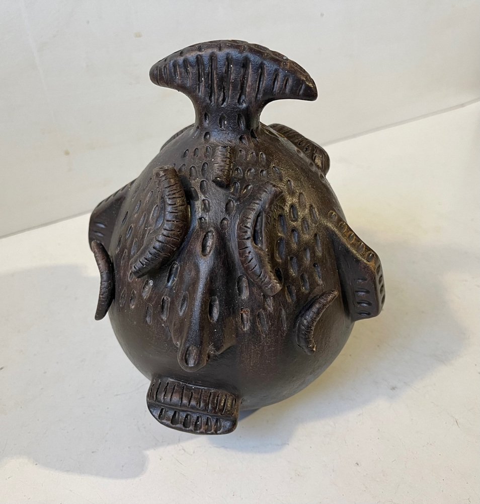 Vintage Aztec Warrior Two-Faced Pottery Head, 1980s for sale at Pamono