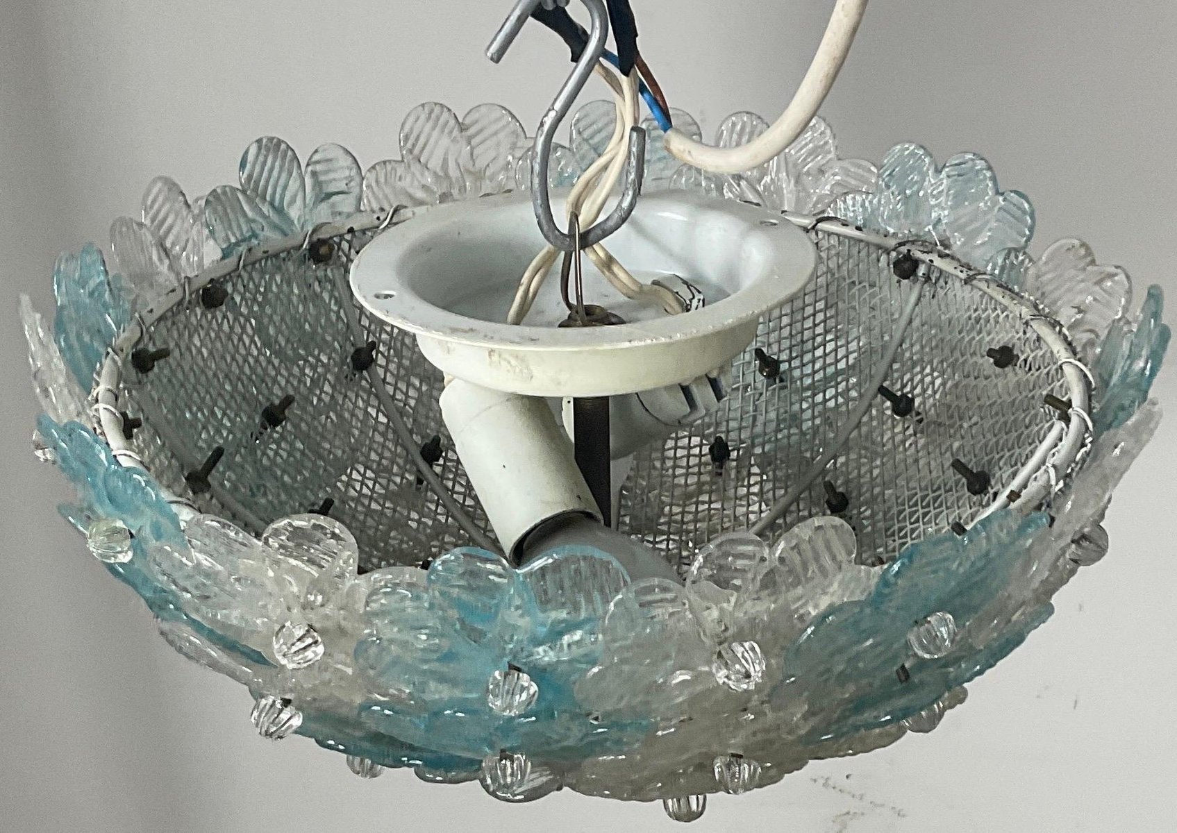 Vintage Glass Ceiling Light by Seguso, 1960 for sale at Pamono