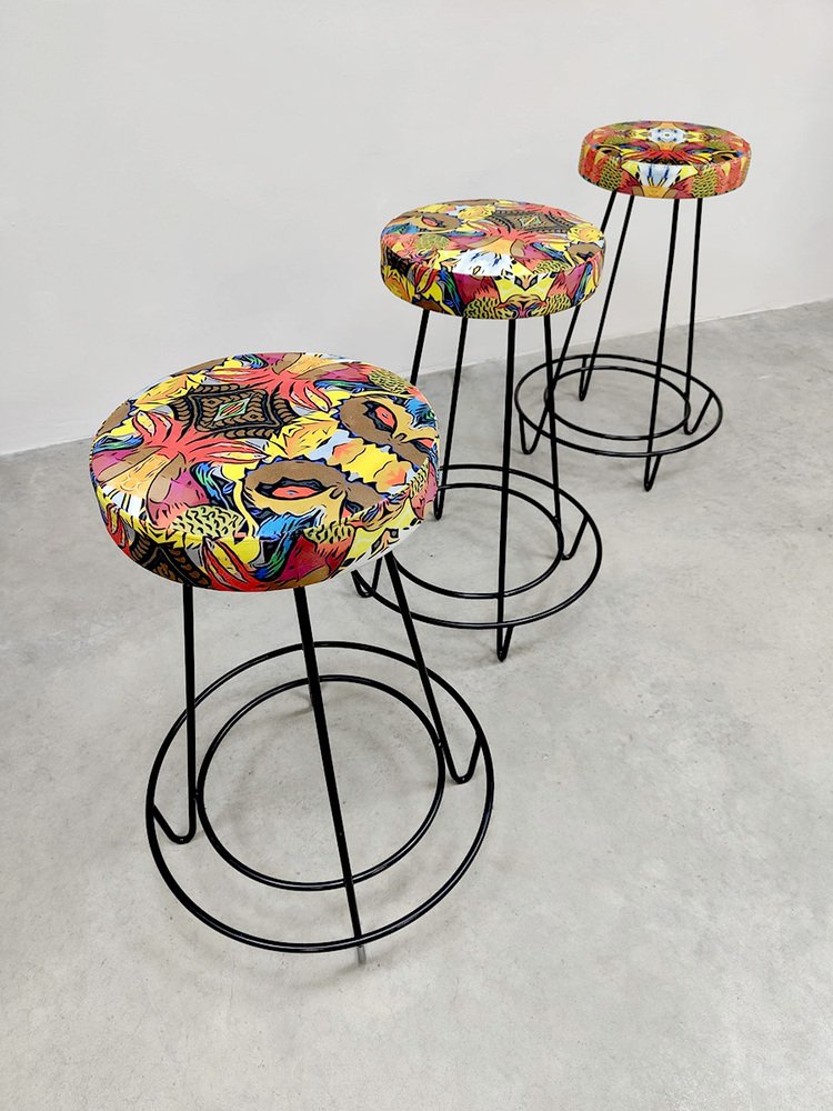 Alpha Owl Re-Editions Bar Stools by Bestwelhip and Sandra Keja Planks ...