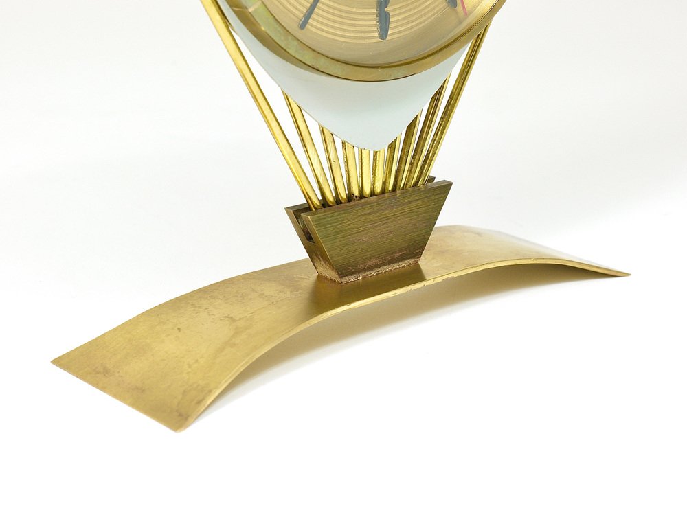 Mid-Century Atlanta Sunburst Brass Clock, 1950s for sale at Pamono
