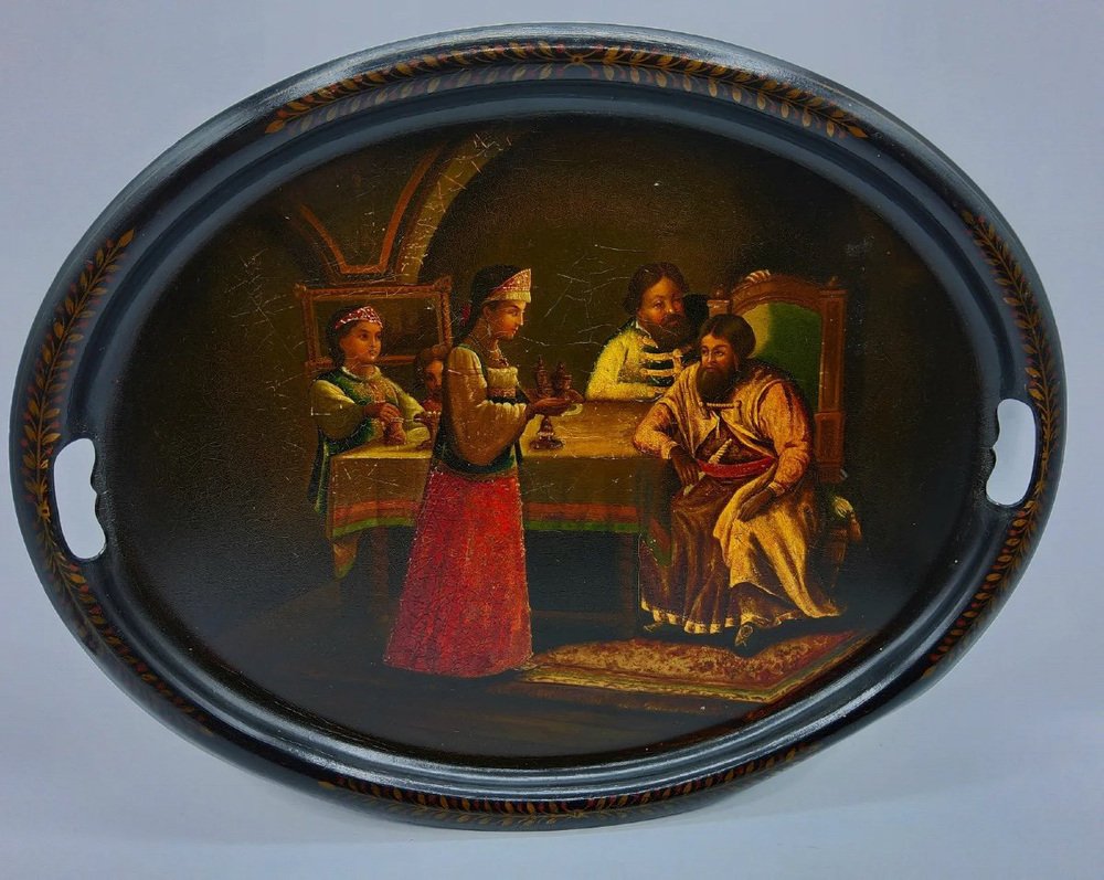Russisches Imperial Tablett, 19. Jh. von Vyshniakov Tray bei Pamono kaufen
