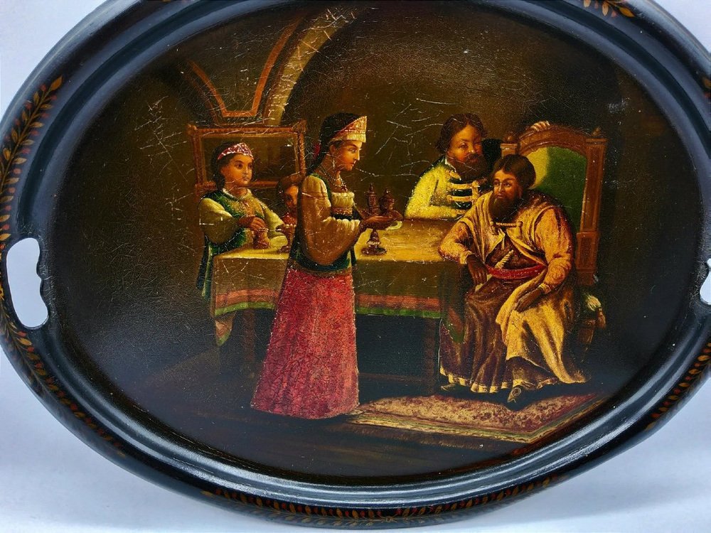 19th Century Russian Imperial Tray by Vyshniakov Tray for sale at Pamono