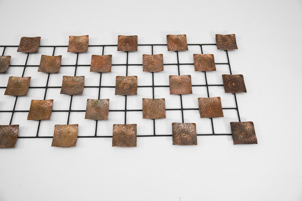 Copper Elements on Metal Lattice Frame, 1960s for sale at Pamono