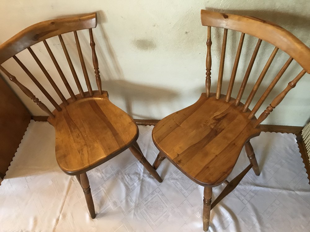 Set of Vintage Wooden Chairs, 1970s for sale at Pamono