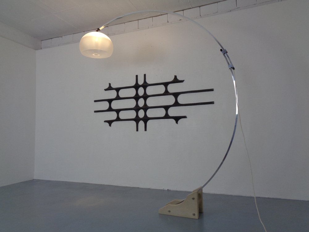 Large German Brutalist Iron Wall Sculpture, 1960s for sale at Pamono