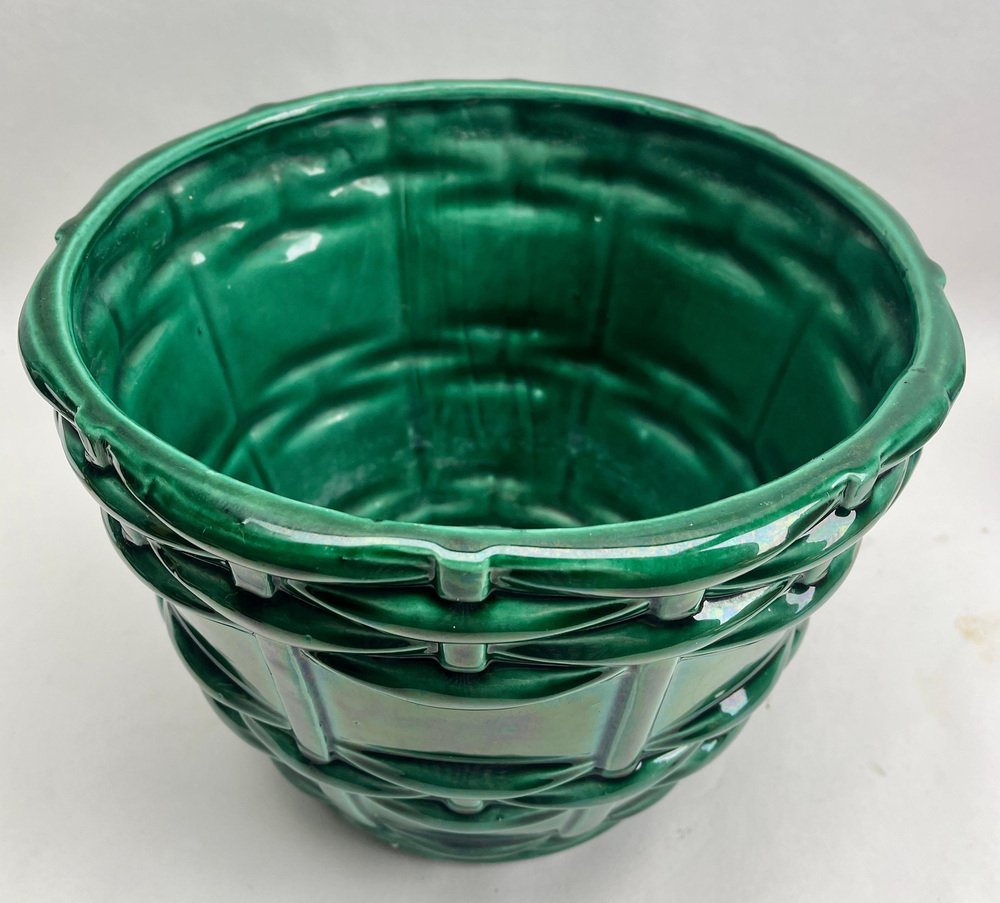 Art Nouveau Handmade and Hand Glazed Planter from Saint Clement, 1930s ...