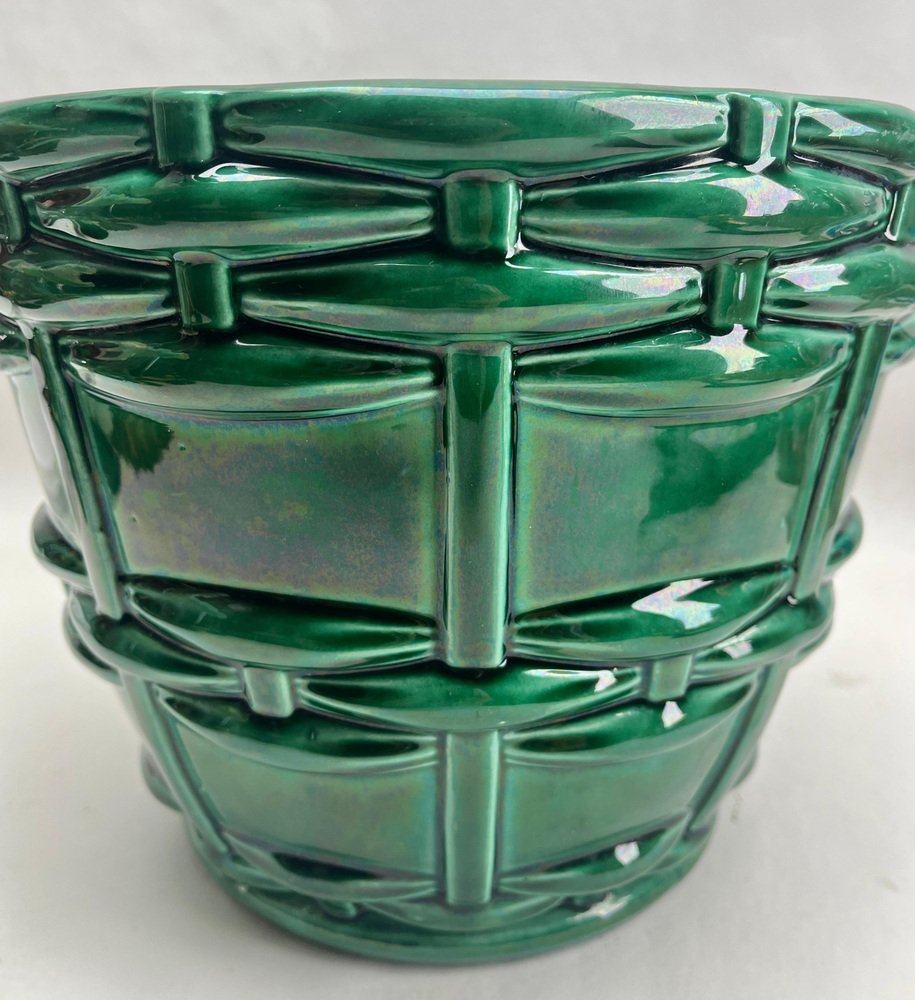 Art Nouveau Handmade and Hand Glazed Planter from Saint Clement, 1930s ...