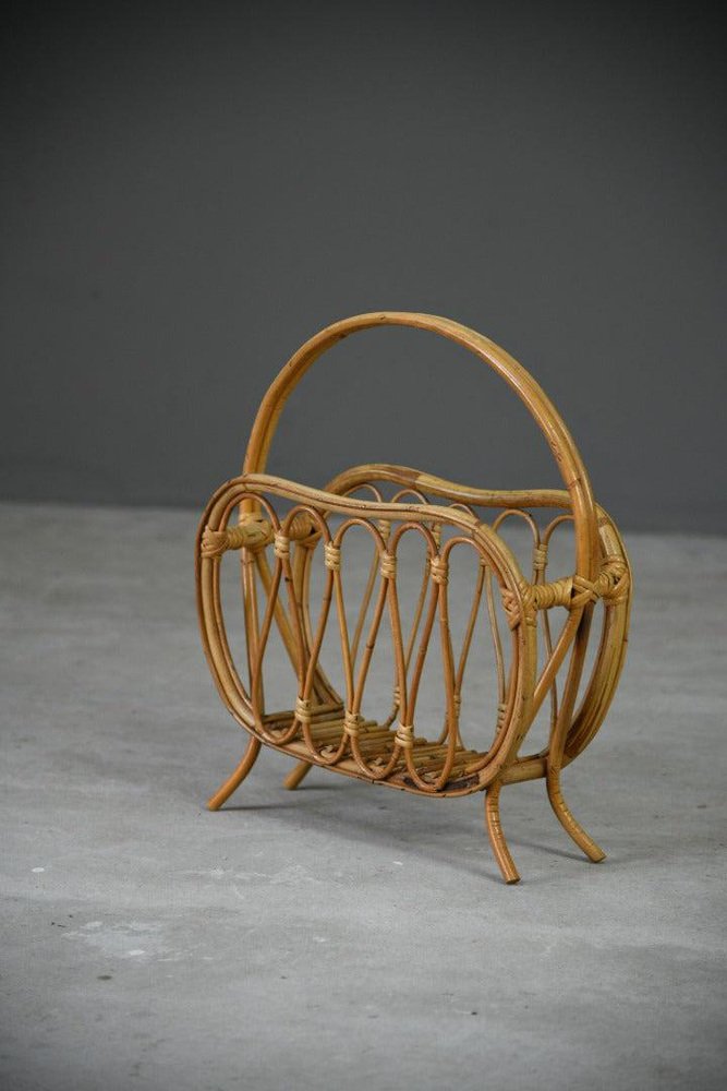 Vintage Cane Magazine Rack for sale at Pamono