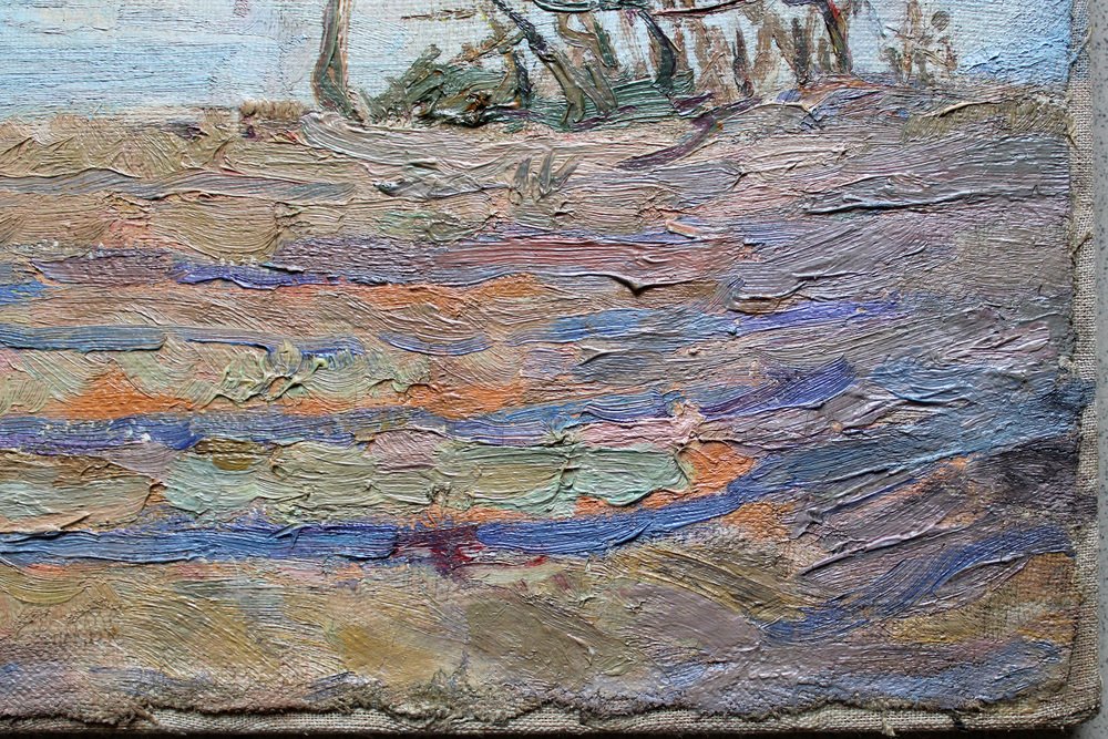 German Dontsov, Early Spring Landscape, Oil on Canvas for sale at Pamono