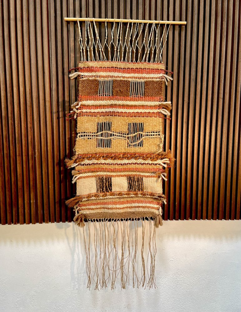 Spanish Hand-Woven Macramé Abstract Tapestry Art Wall Hanging, 1960s ...