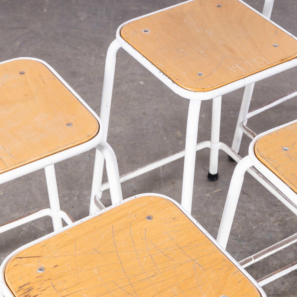 French White Laboratory Stool, 1970s for sale at Pamono