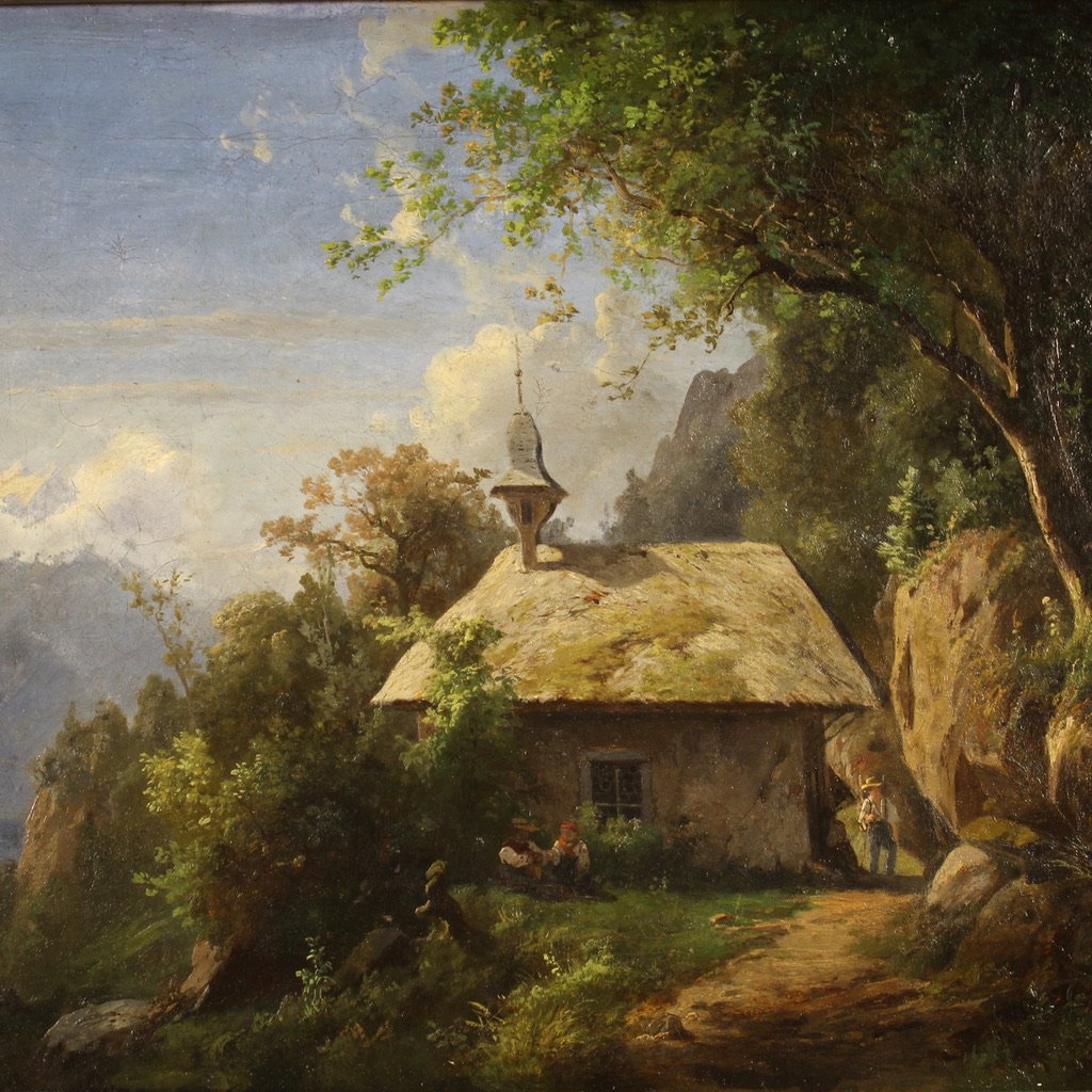 German Artist, Landscape, 1856, Oil on Canvas, Framed for sale at Pamono